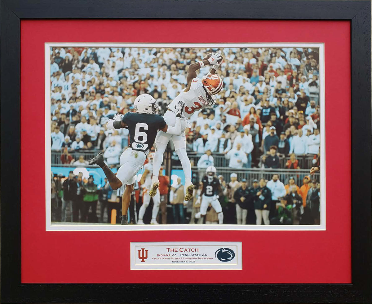 Indiana Hoosiers vs Penn State Omar Cooper Catch Custom Framed Picture ...