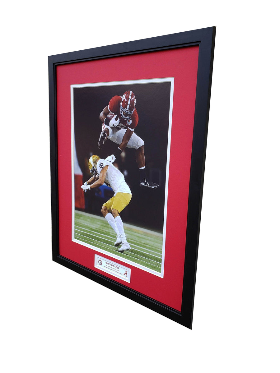 Alabama 2021 Rose Bowl Unstoppable Najee Harris hurdle Custom Framed P ...